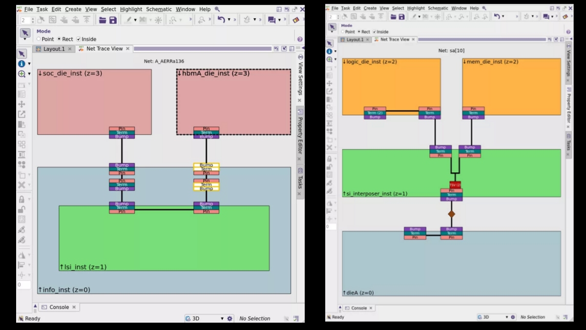 Visualizing Cross-Die Paths in Multi-Die Designs
